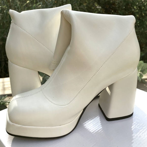 Shoes | Ankle Gogo Boots With Chunky Heel Square Toe Shape | Poshmark